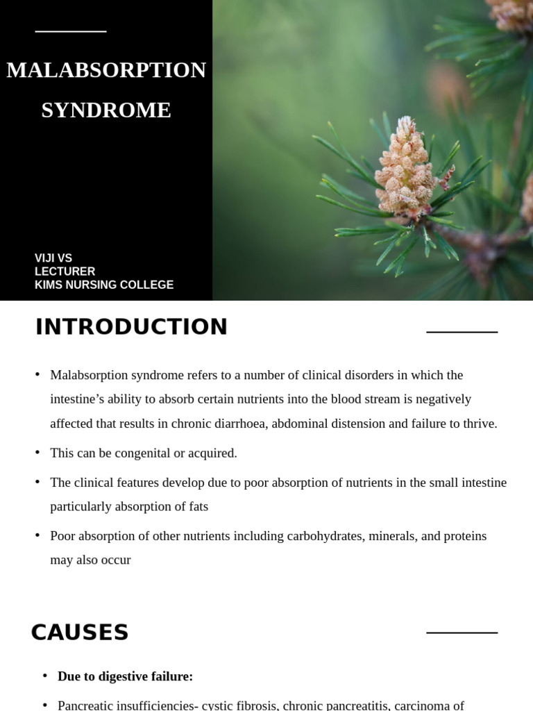 MALABSORPTION SYNDROME | PDF | Coeliac Disease | Diarrhea