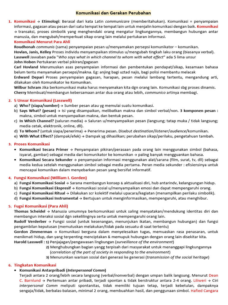 Ringkasan_Komunikasi Dan Gerakan Perubahan | PDF