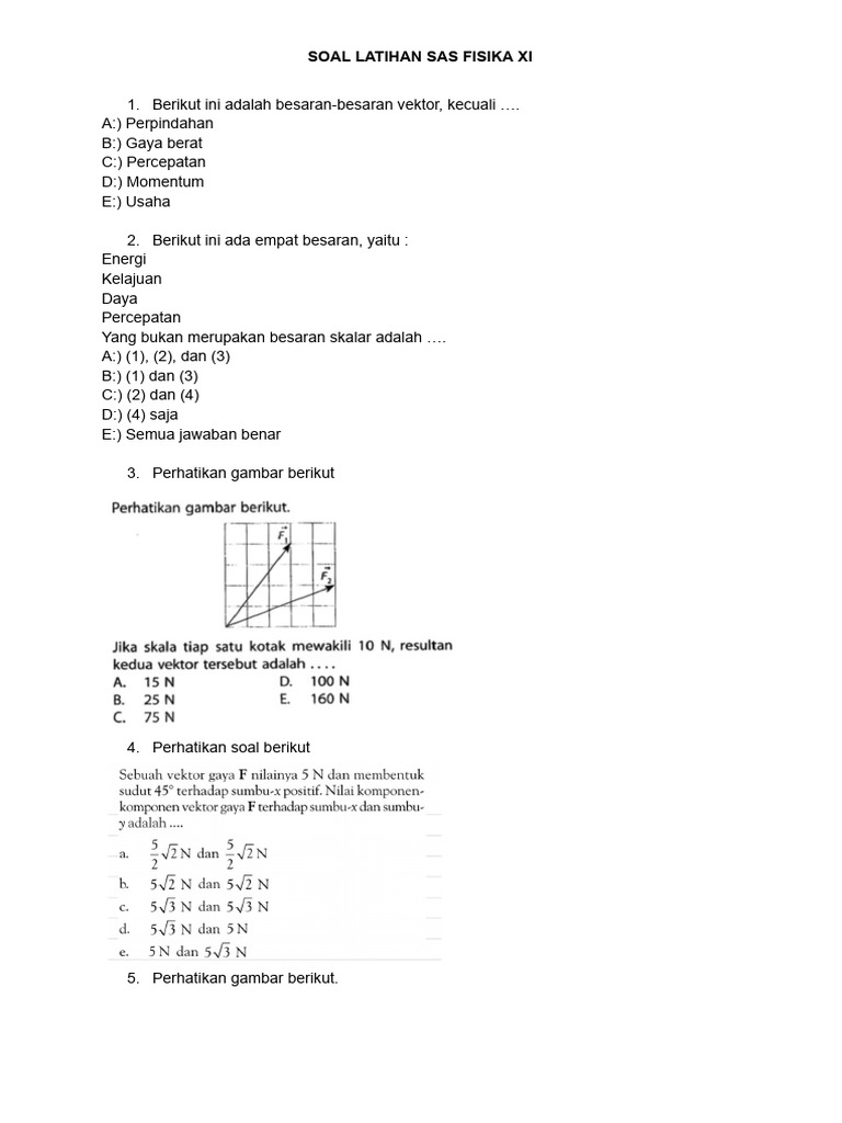 Soal Latihan Sas Fisika Xi | PDF