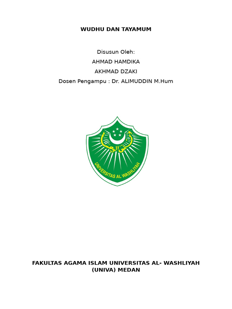 Usul Fiqih (Wudhu Dan Tayamum) | PDF