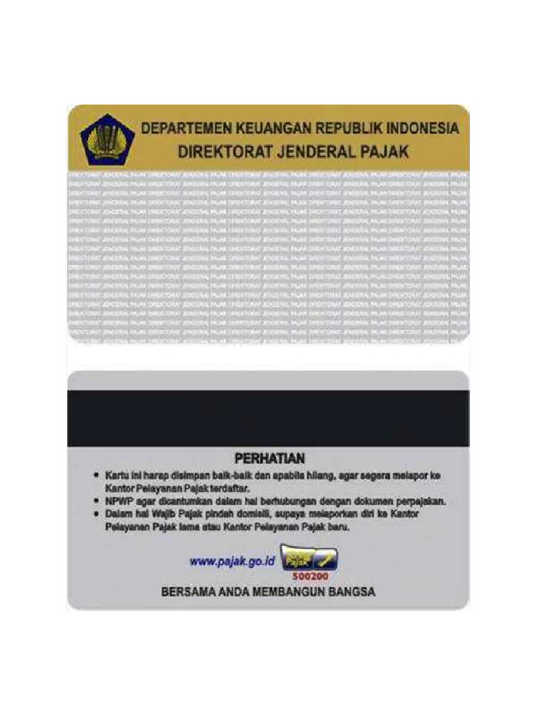 NPWP Blangko Lama | PDF