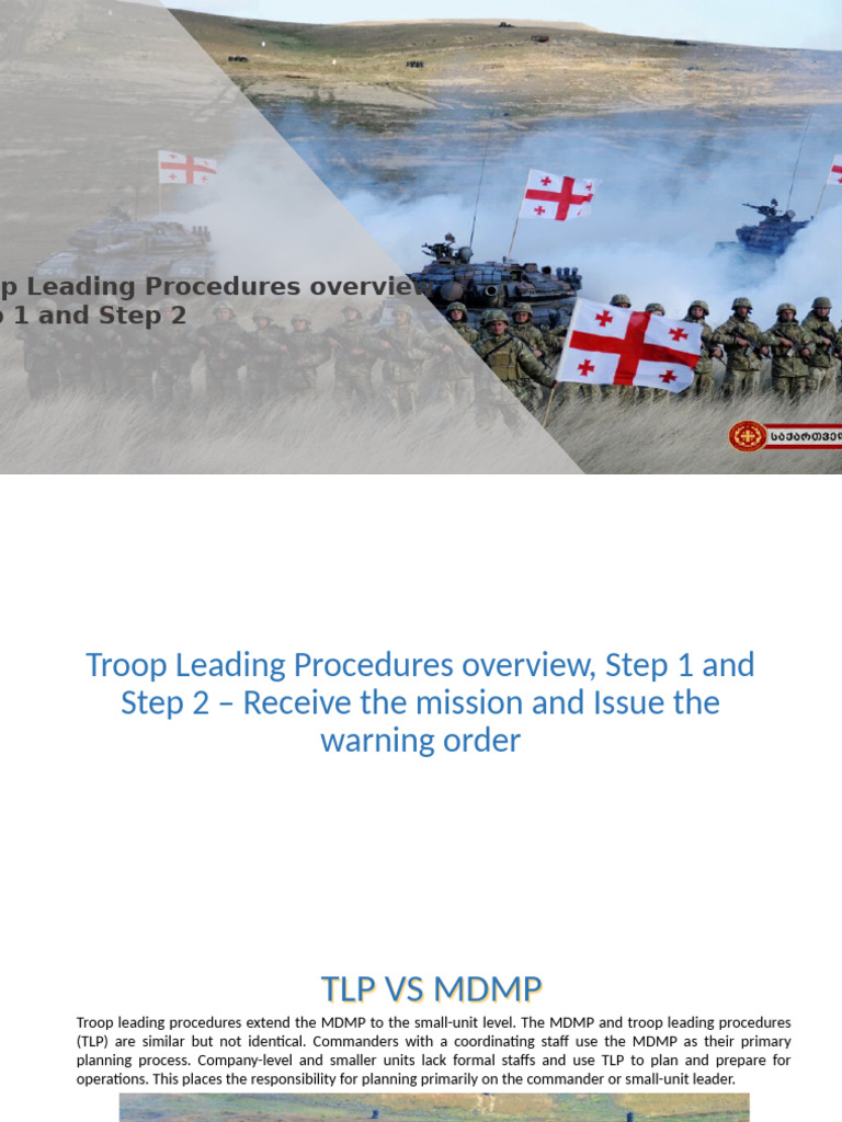Troop Leading Procedures Overview, Step 1 and Step 2 | PDF | Reconnaissance | Military Science
