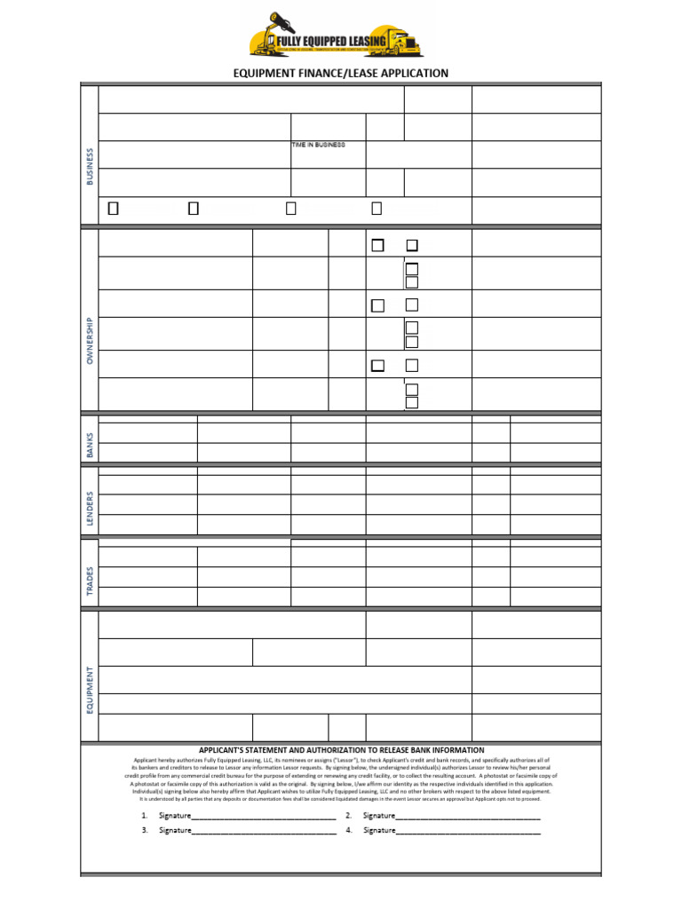 FEL Application Fillable | PDF | Banks | Lease