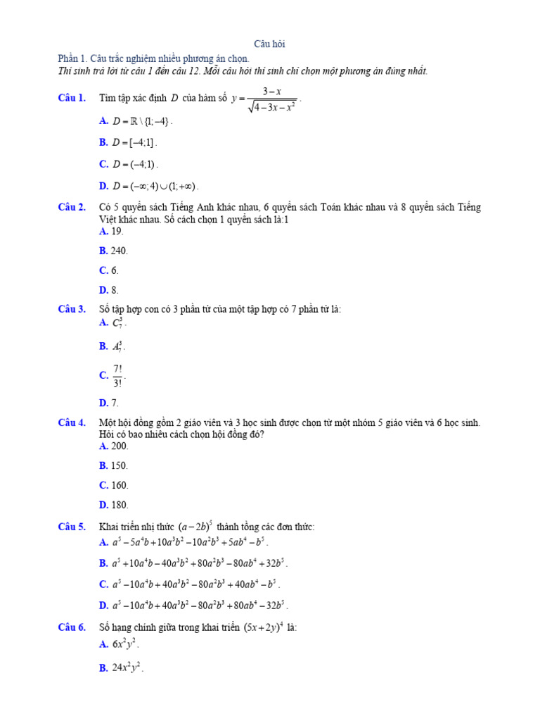 De So 1 Hk2 Toan 10 Ctst.docx | PDF
