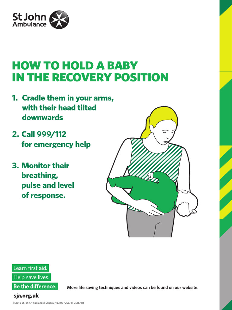 How To Put A Baby in The Recovery Position First Aid Poster 2016 | PDF