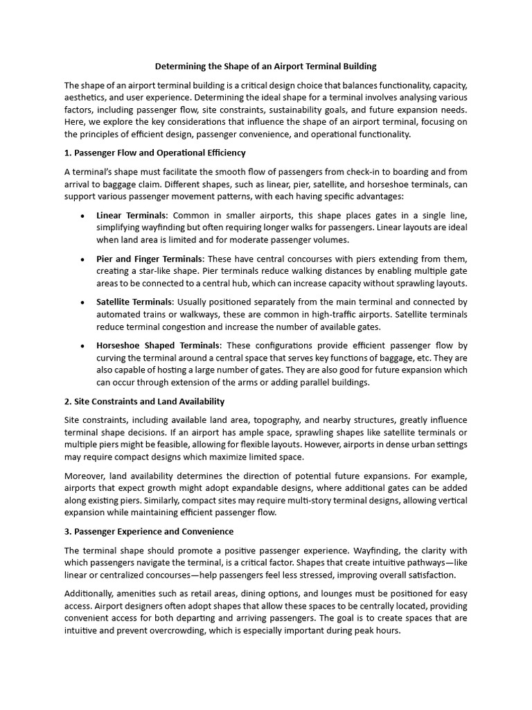 Optimal Airport Terminal Shapes | PDF | Airport | Sustainable Development