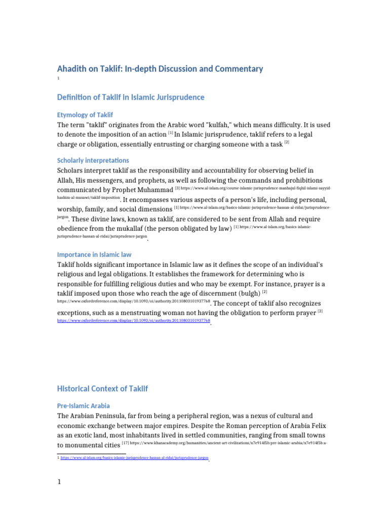 Understanding Taklif in Islam | PDF | Hajj | Hadith
