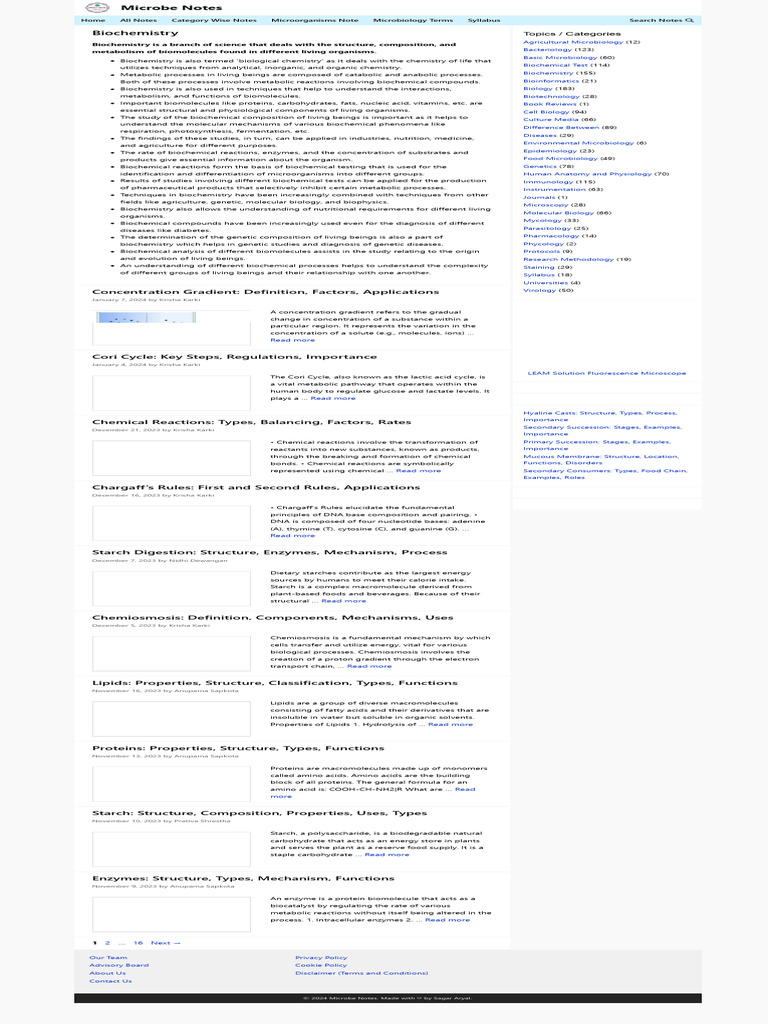 Comprehensive Biochemistry Overview | PDF | Biochemistry | Chemistry