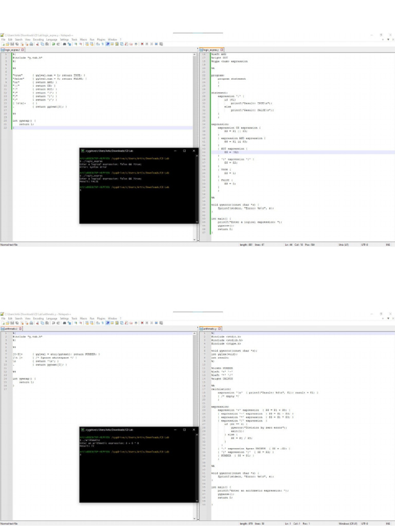 CD Yacc Programs Vamsi.008 | PDF
