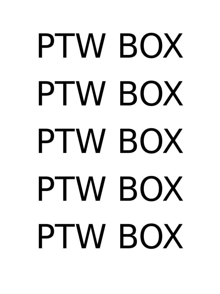 PTW Box | PDF