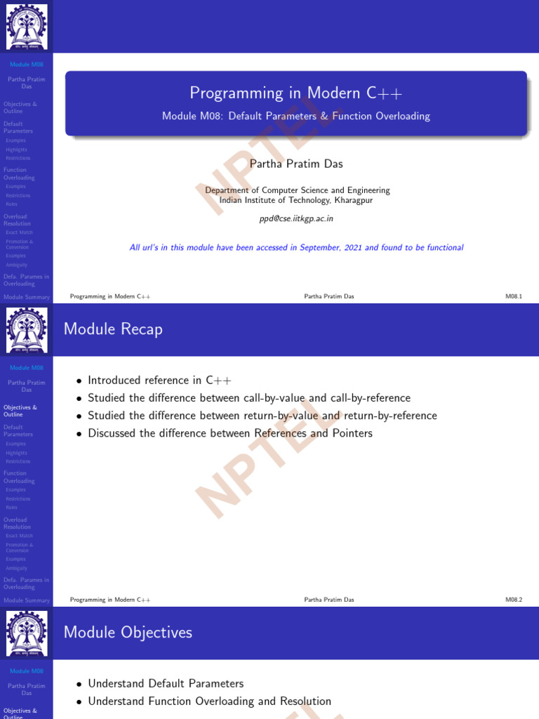 Module 08 Default FN Overloading | PDF | Parameter (Computer Programming) | C++