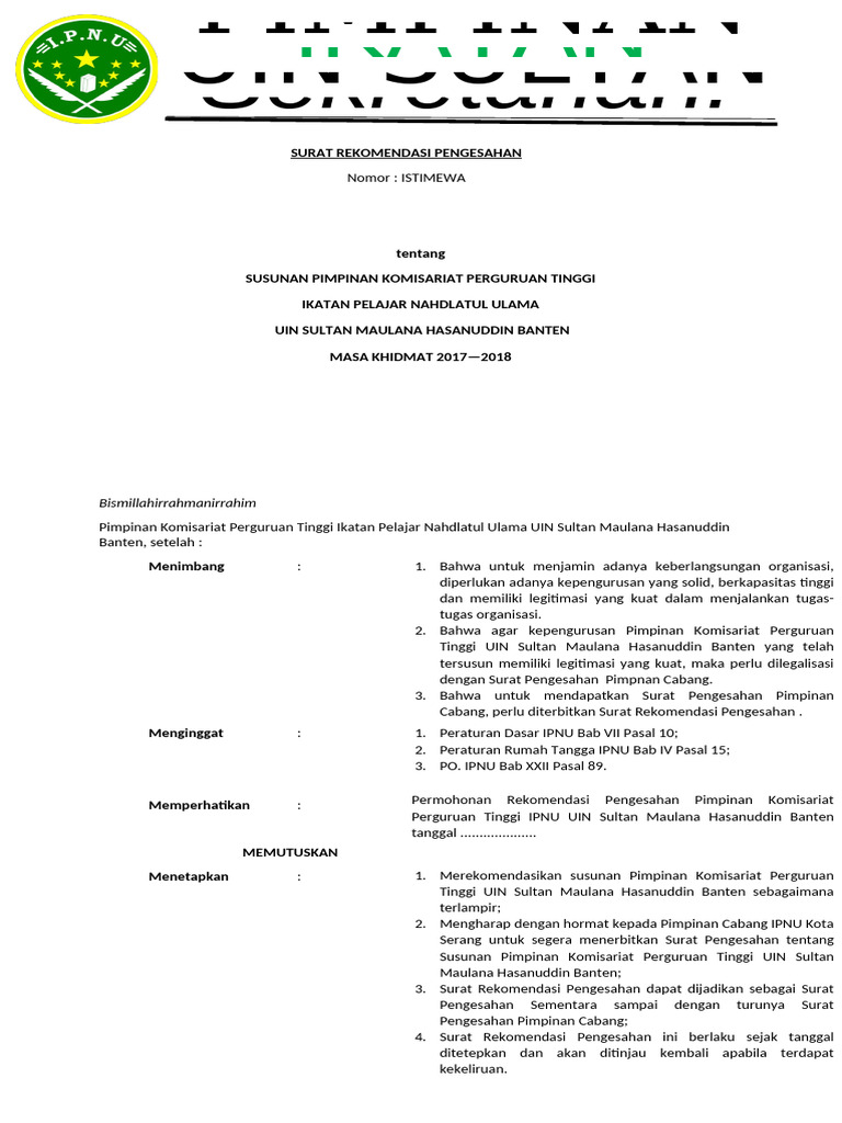 SURAT PENGESAHAN | PDF