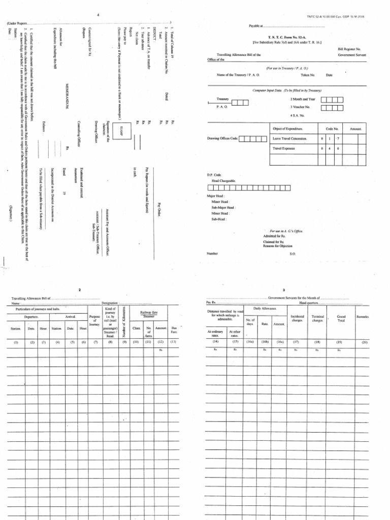 TA & DA Form | PDF