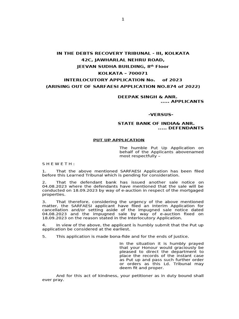 Put Up For Sale of Properties-Deepak Singh Vikash Sir-17.09.2023 | PDF | Affidavit | Justice