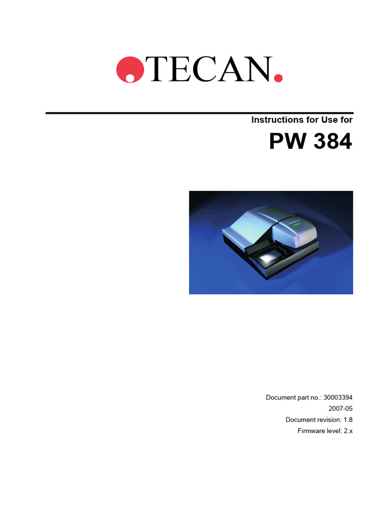 Tecan PW 384 Manual | PDF