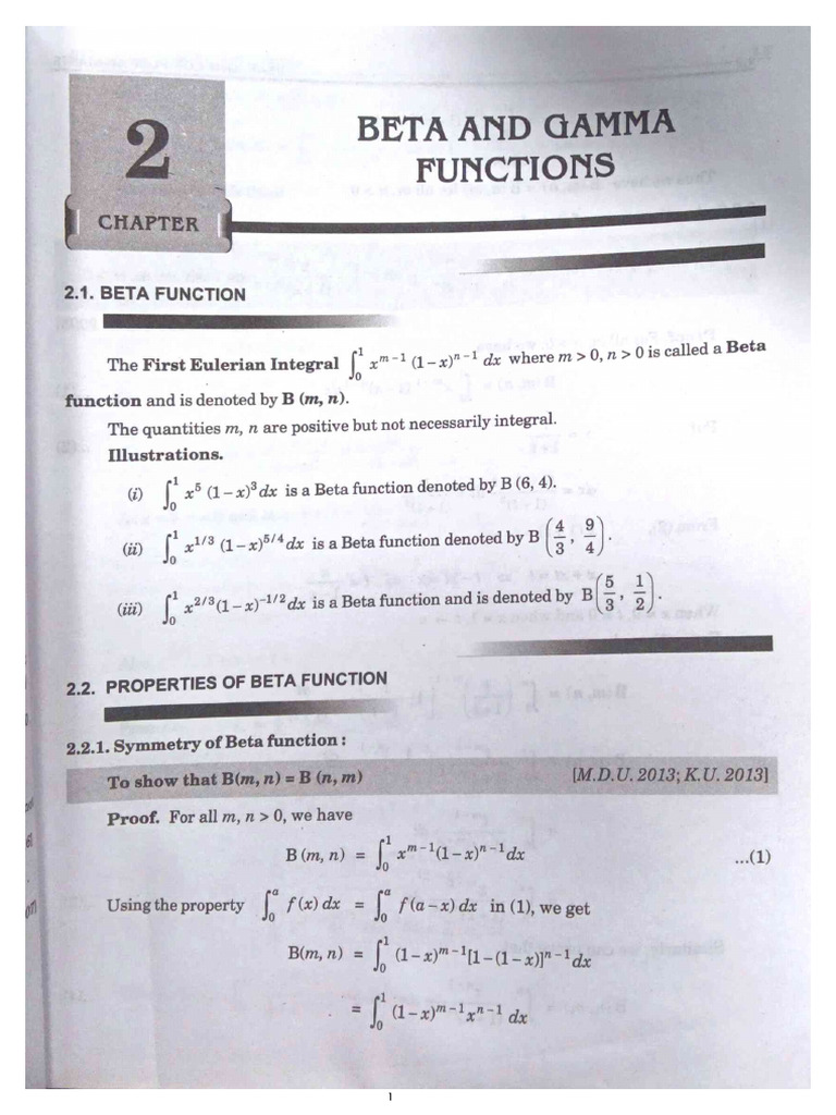 Calculus Beta and Gamma Function | PDF