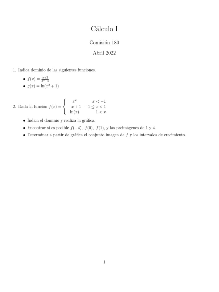Dominio y Gráficas de Funciones en Cálculo | PDF