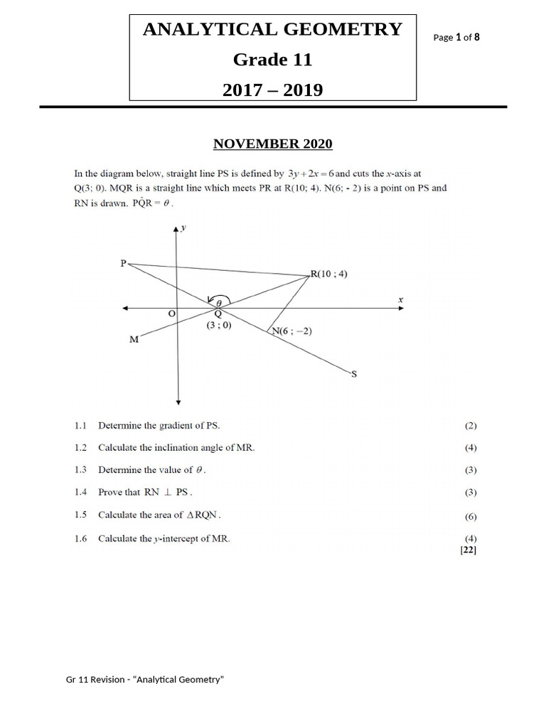 ANALYTICAL GEOMETRY 2017-2019 Exam Prep | PDF
