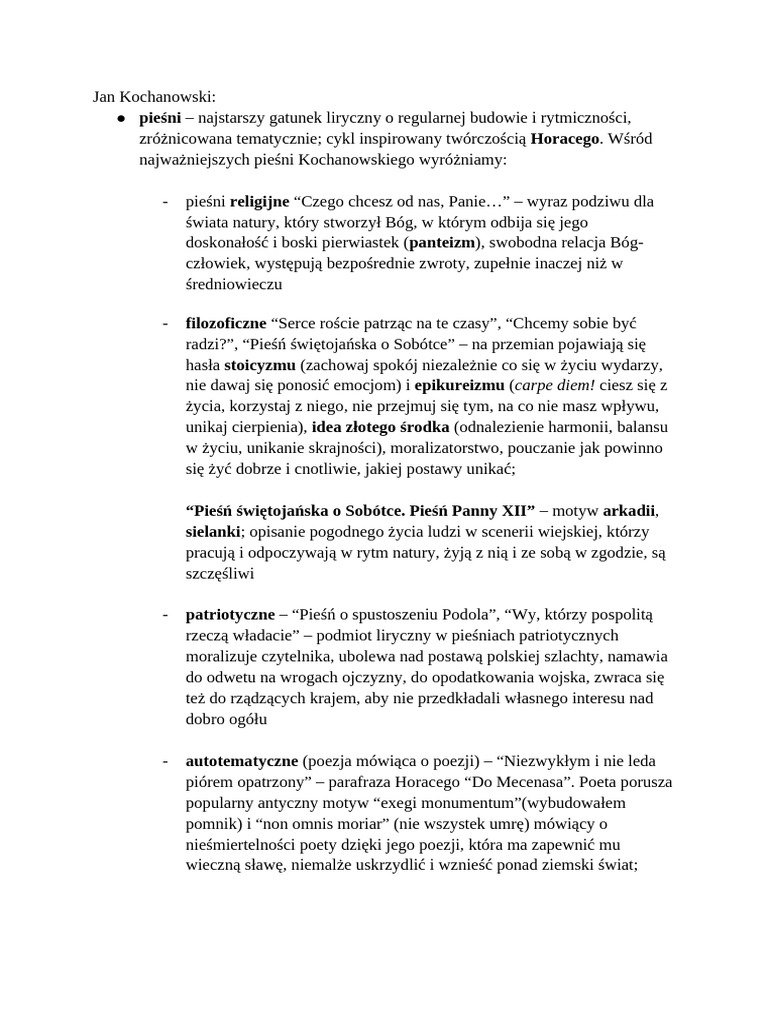 Jan Kochanowski (1) | PDF