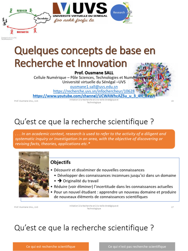 Concepts clés de la recherche scientifique | PDF | Innovation | Science