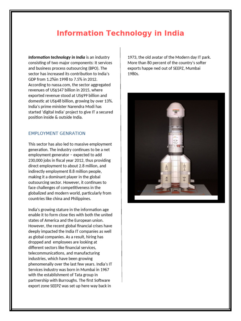 Srushti-Information Technology in India | PDF