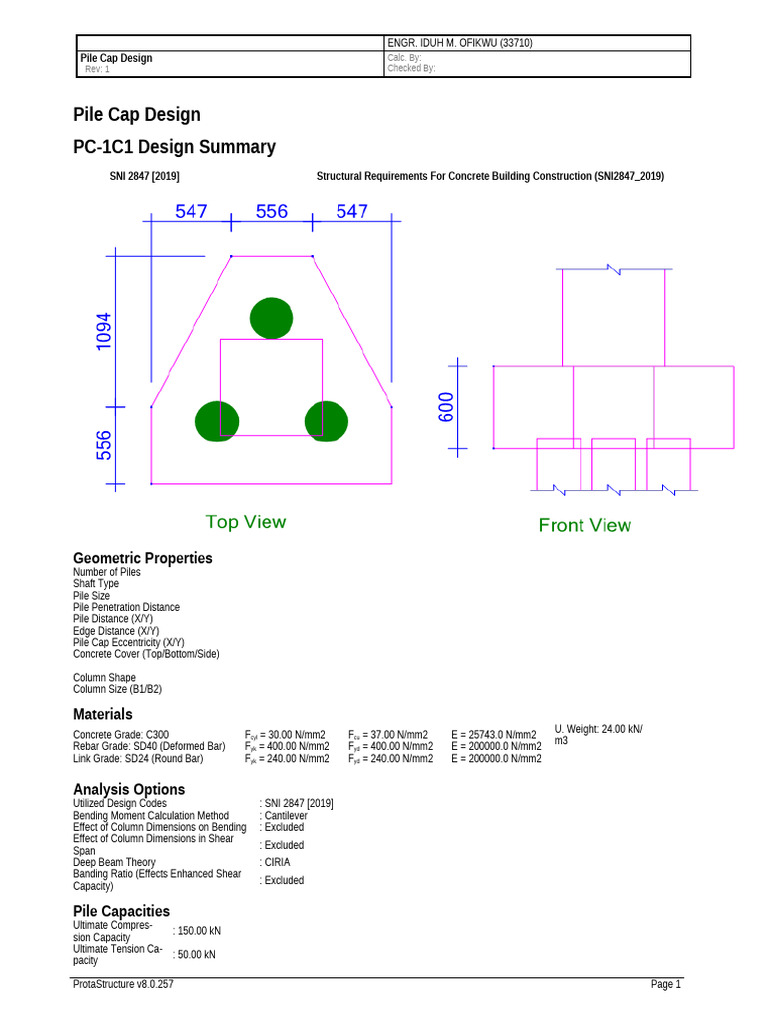 RW1_1-PileCap | PDF | Deep Foundation | Bending