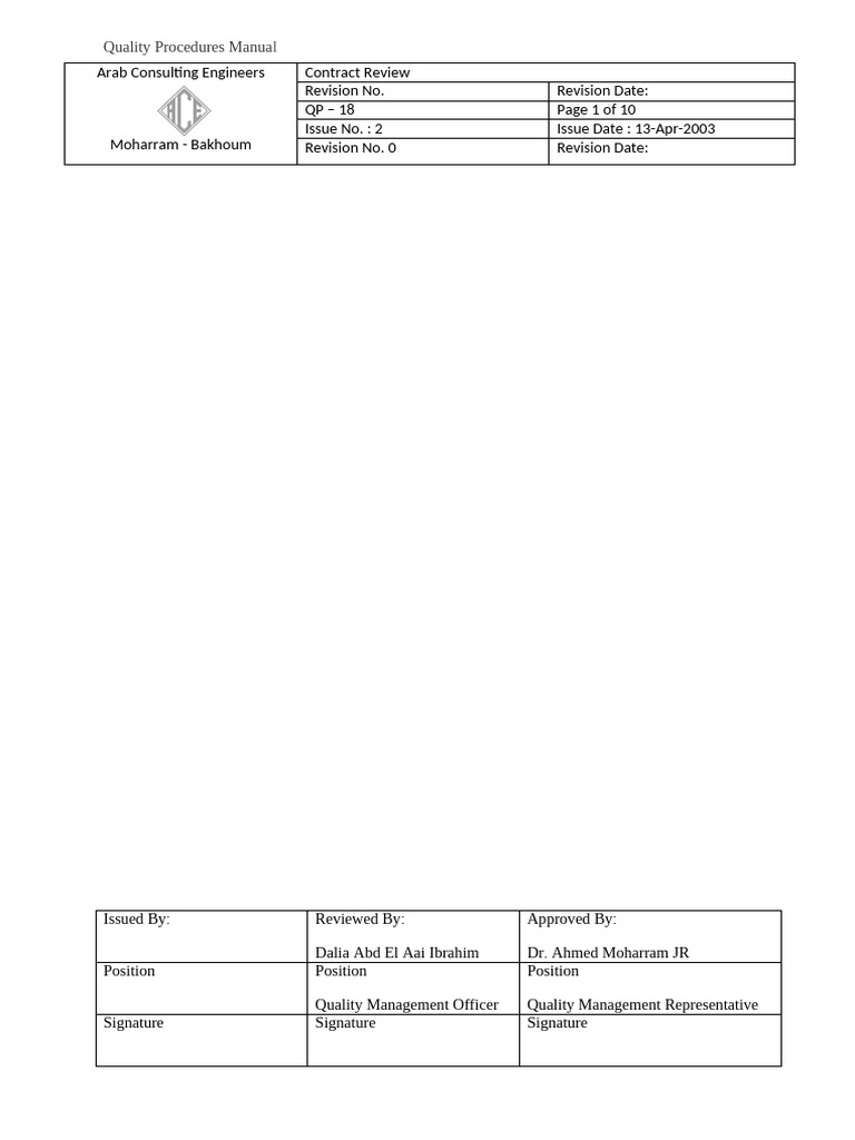 Contract Review Quality Procedures | PDF | Business