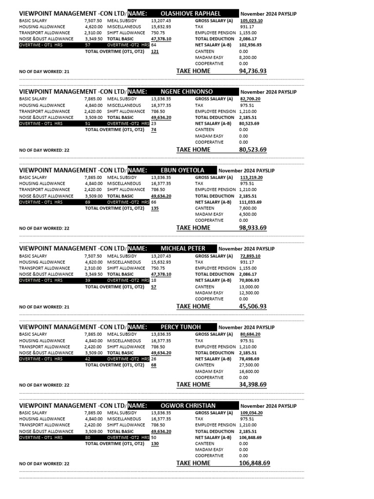 December Payslip Viewm Point 2024 | PDF | Pension | Overtime