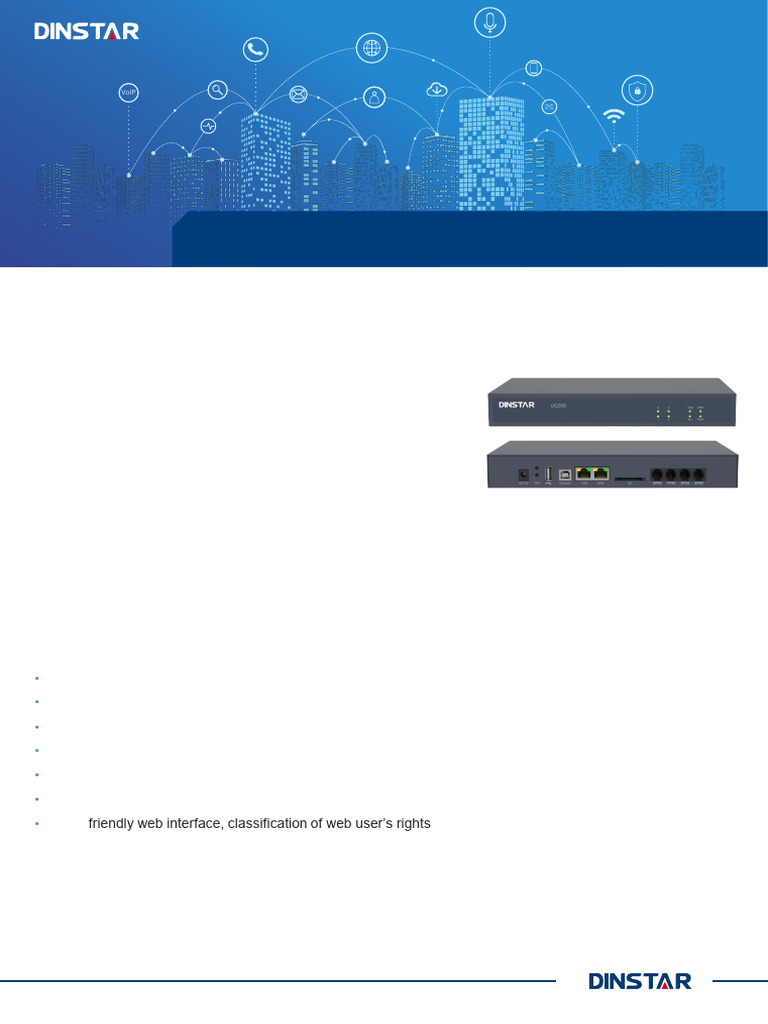 UC200 IP PBX for SMEs | PDF | Session Initiation Protocol | Voice Over Ip