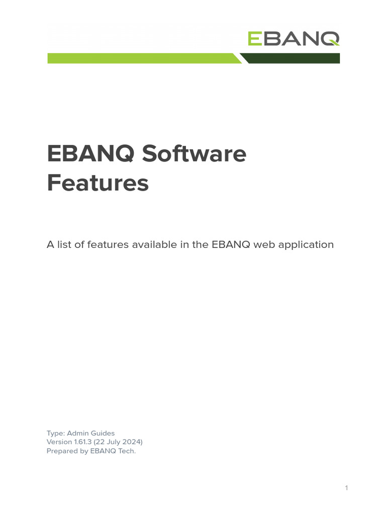 EBANQ Software Admin Features Overview | PDF | Credit Card | User ...