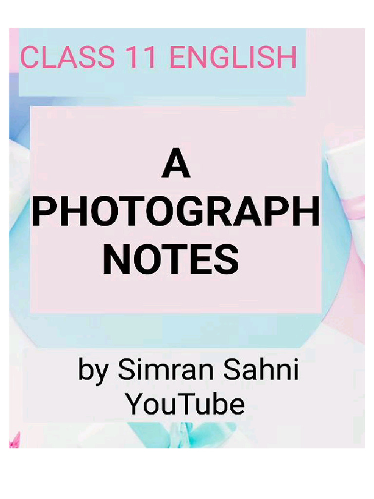 A Photograph | PDF
