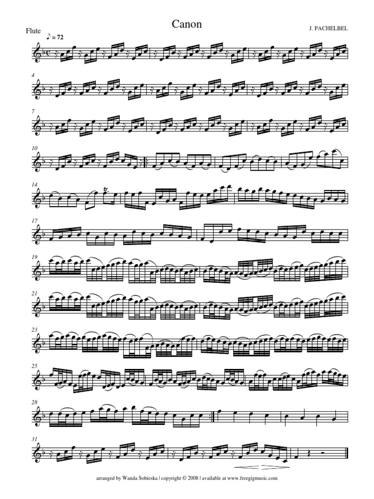 FL Ob CL Pachelbel Canon Parts | PDF