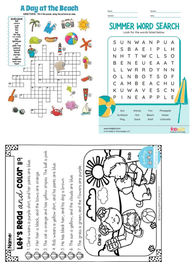 Vacation worksheet | PDF