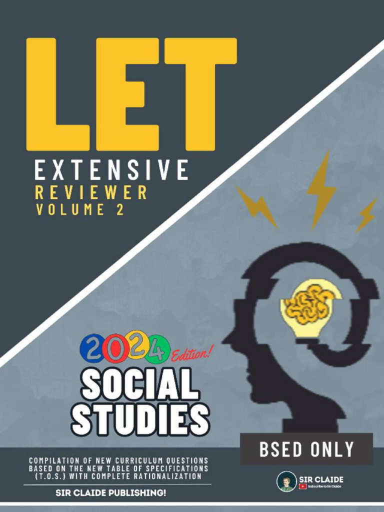 Social Studies 2024 Edition - Sir Claide Extensive Let Reviewer Vol 2 ...