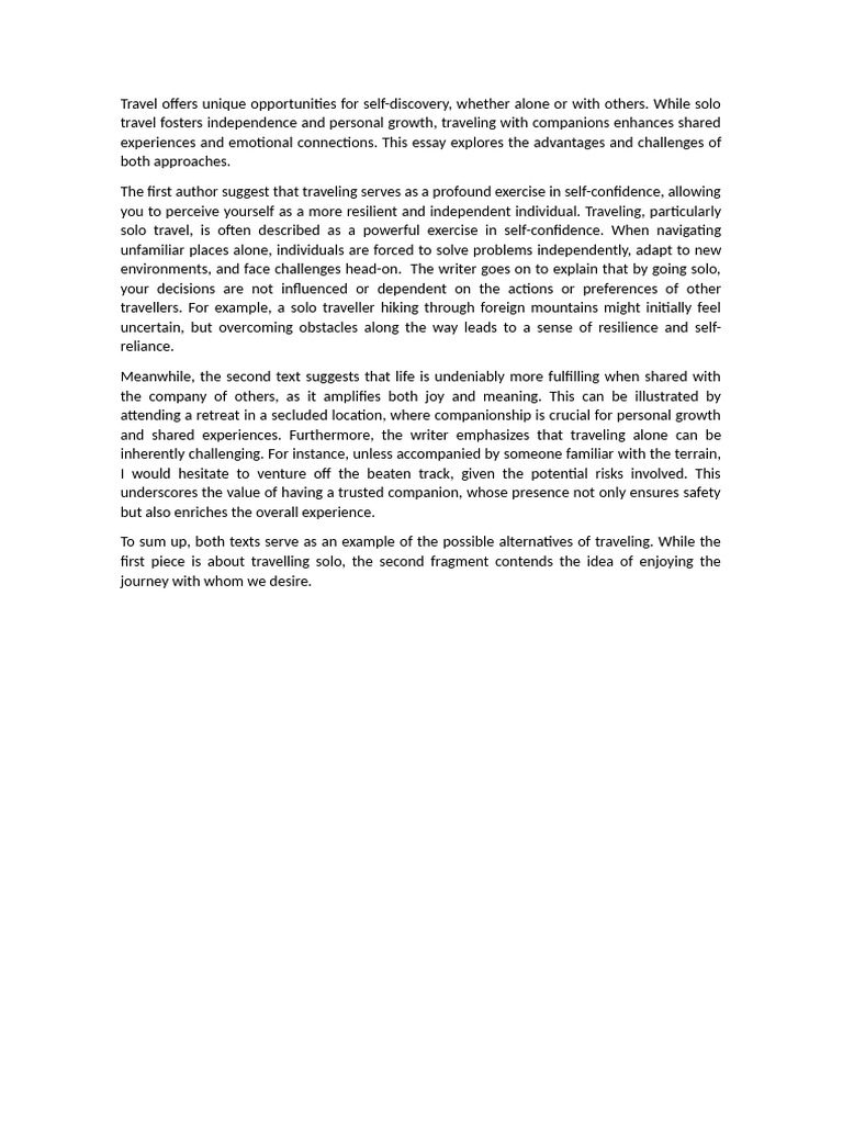 Essay Travel C2 | PDF