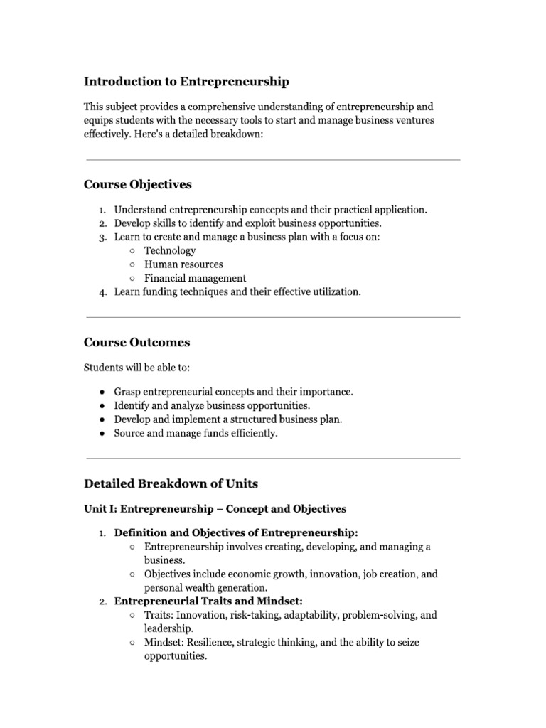 Introduction To Entreprenureship | PDF