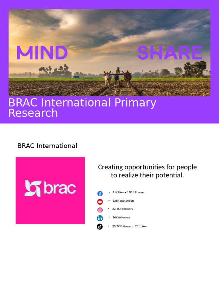 BRAC International Primary Research | PDF | World Food Programme