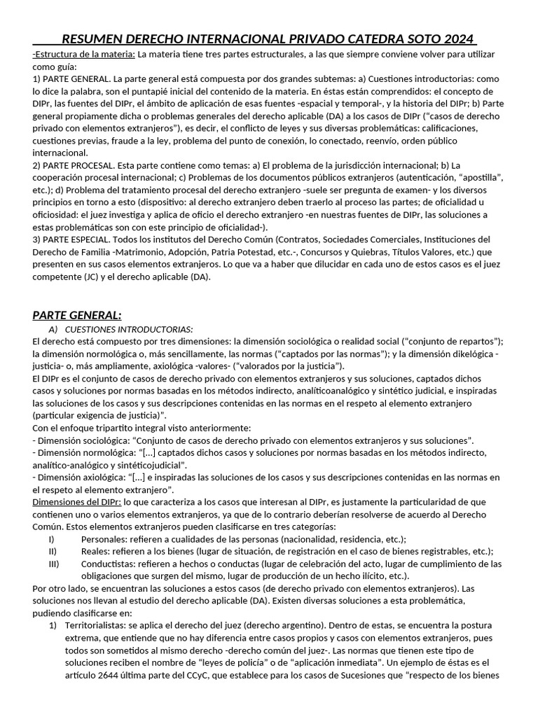 Resumen Dipr Cande 2024 | PDF | Derecho civil (sistema legal) | Derecho privado