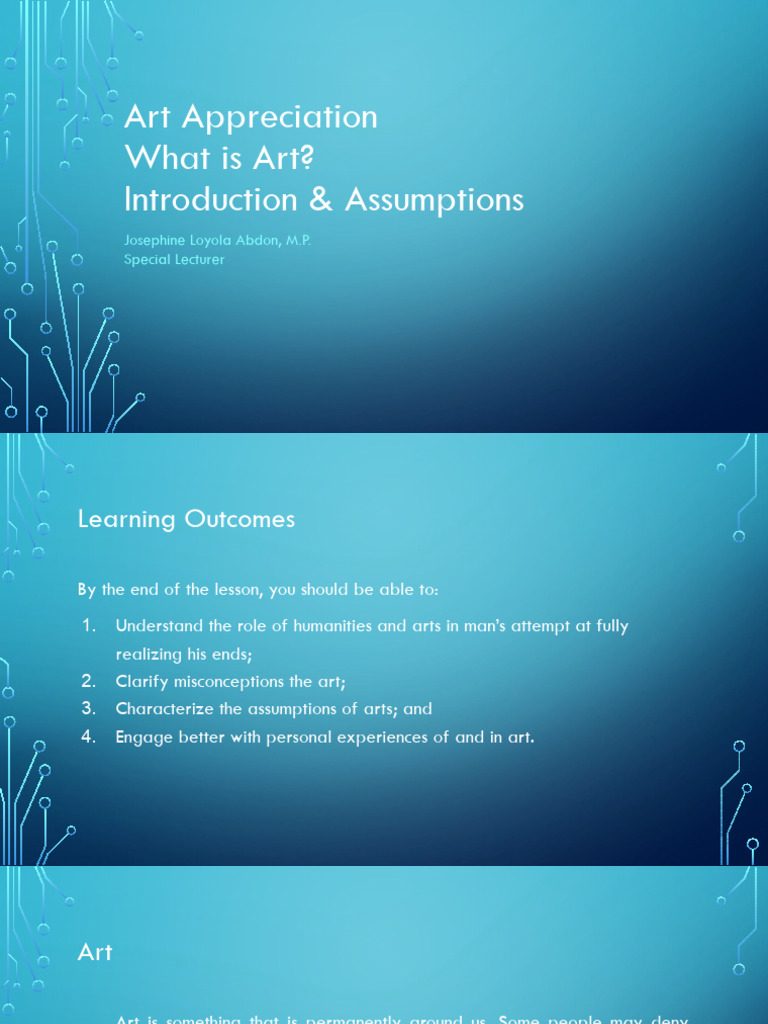 1 - What Is Art - Introduction and Assumptions | PDF | Experience | Perception