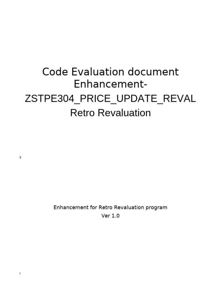 AutoRecovery Save of Enhancement For Retro Revaluation Program1 | PDF ...