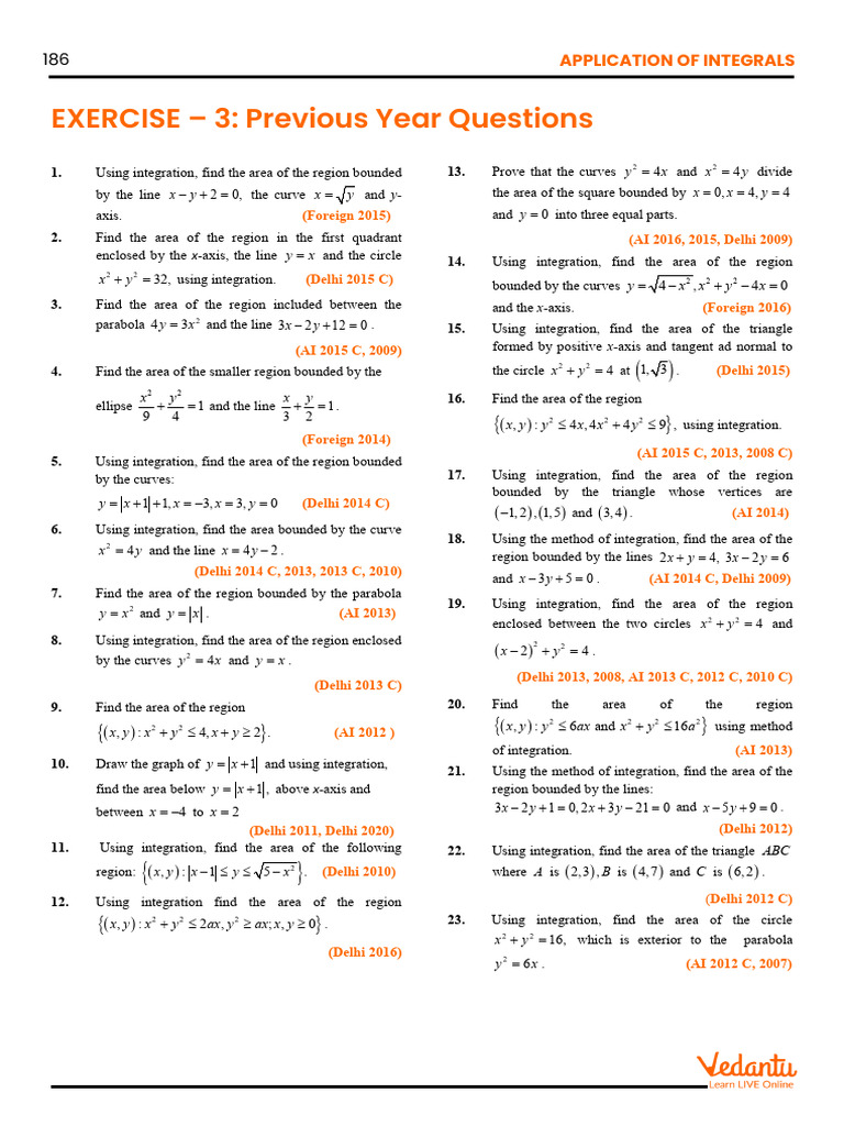Area Calculation Using Integrals | PDF | Area | Differential Geometry