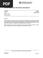 Lower Secondary Checkpoint 2024 | PDF | Shape | Chemical Bond