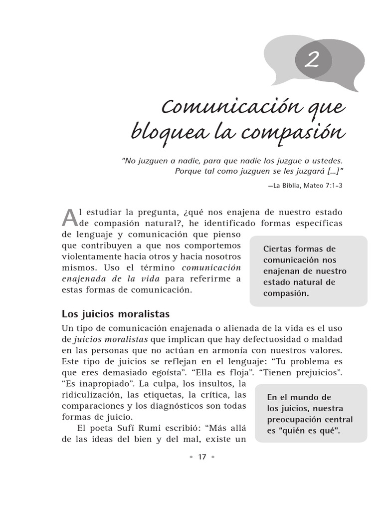 Comunicación No Violenta CAP. 2 | PDF | Violencia | Mal