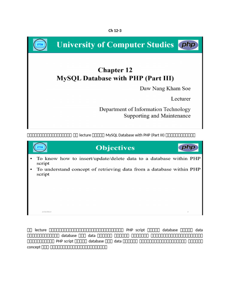 Chapter 12 - Part III Script | PDF