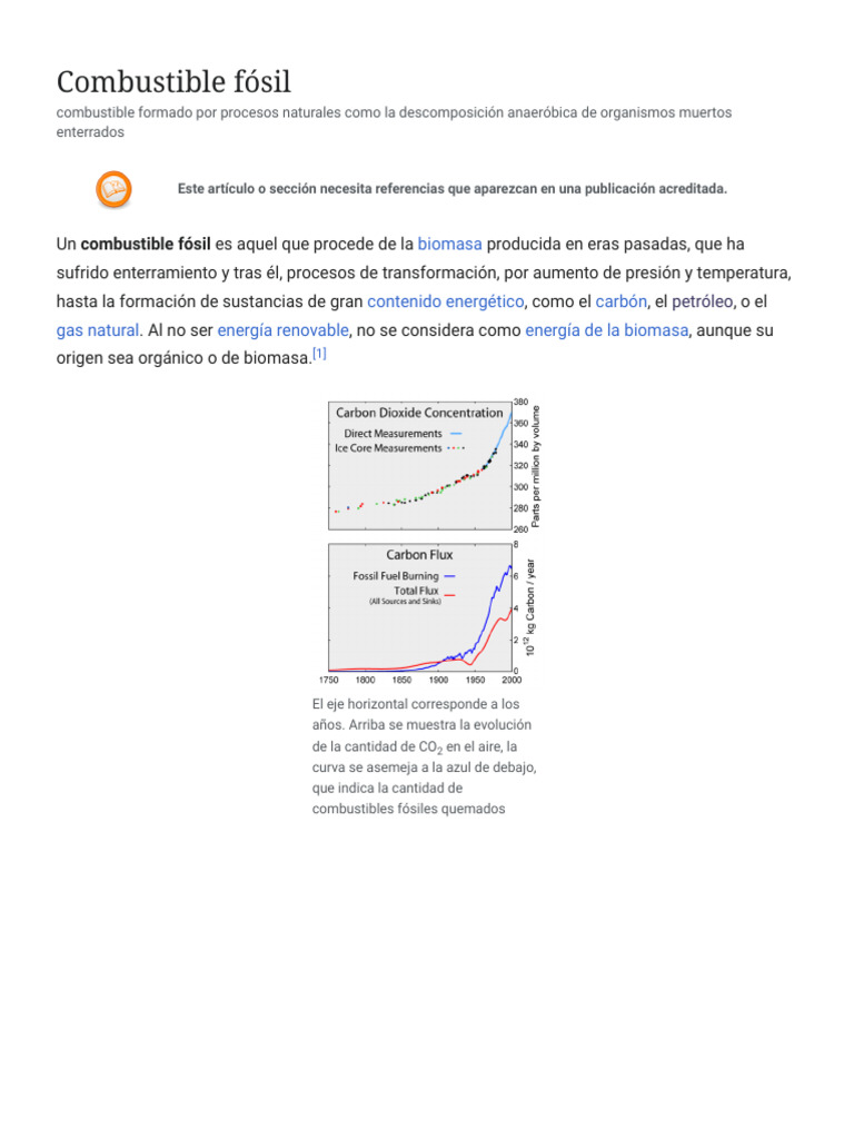 Combustible Fósil - Wikipedia, La Enciclopedia Libre | PDF ...