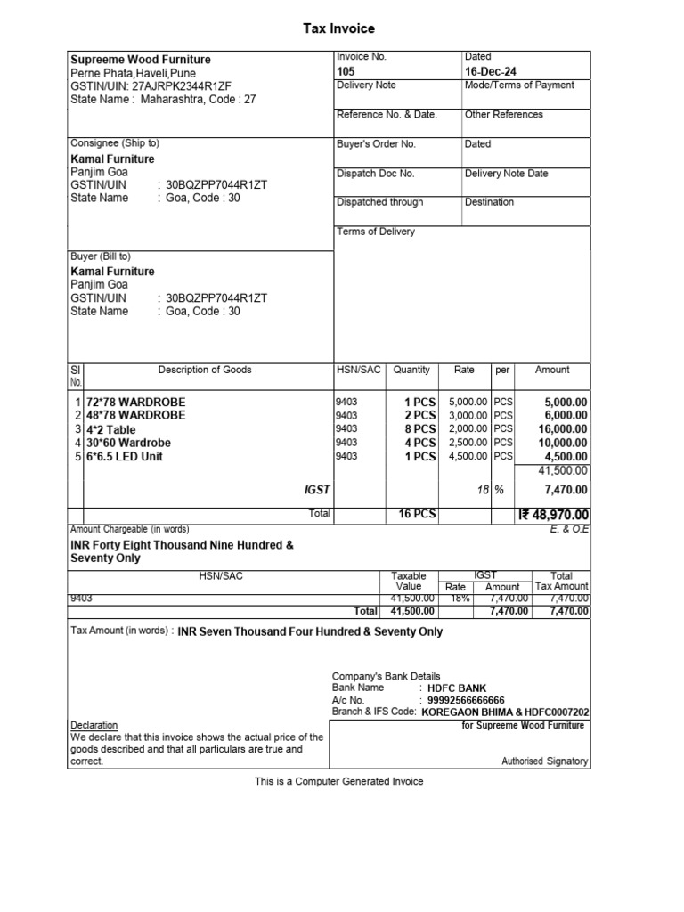 Invoice Goa | PDF | Invoice | Economies