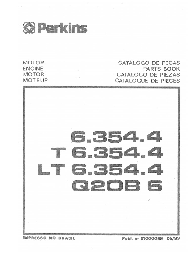 Perkins Catalogo de Pecas Motor 6354 | PDF