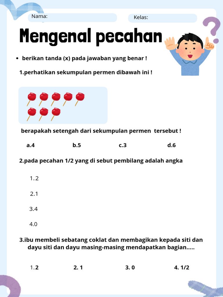 Memahami Pecahan: Setengah dan Pembilang | PDF