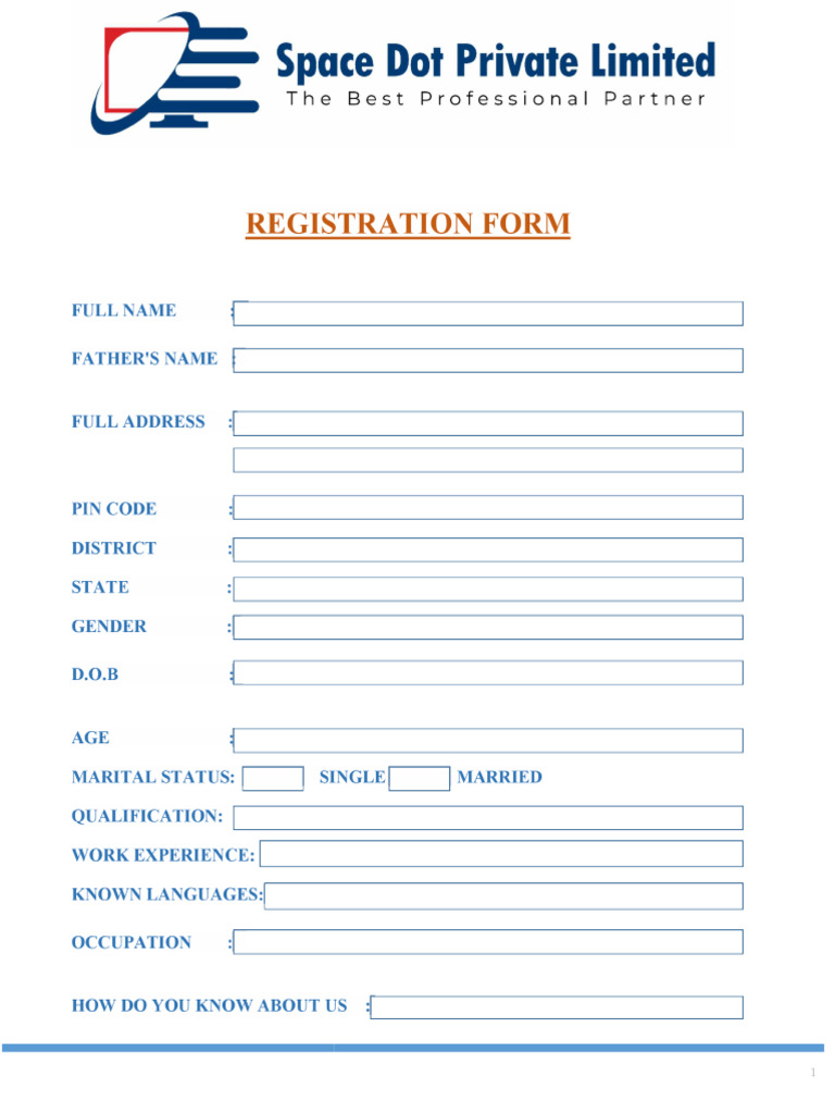 SD New Reg Form | PDF