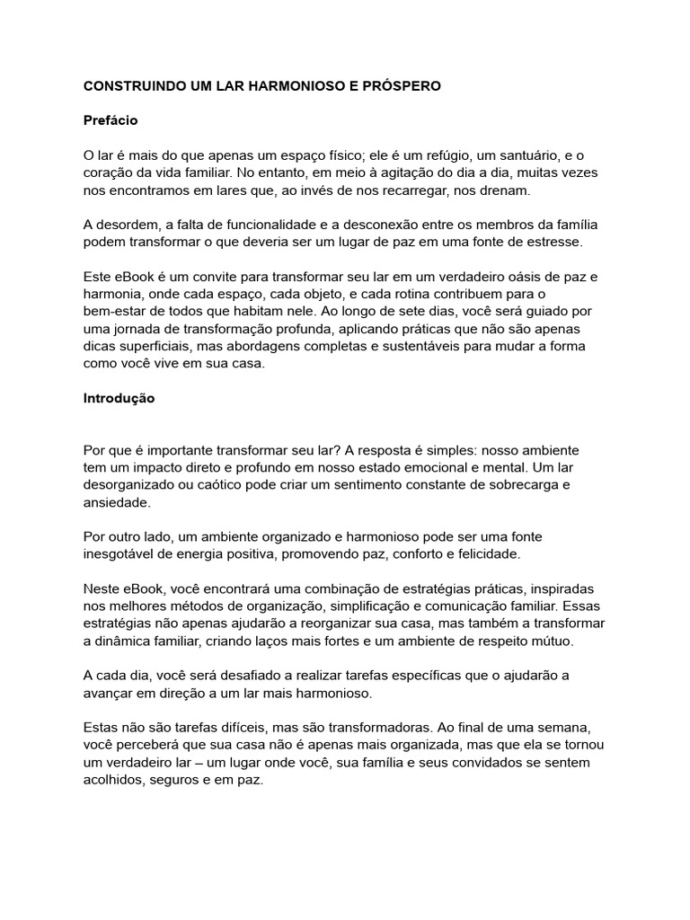 Construindo Um Lar Harmonioso e Próspero | PDF | Família | Tempo